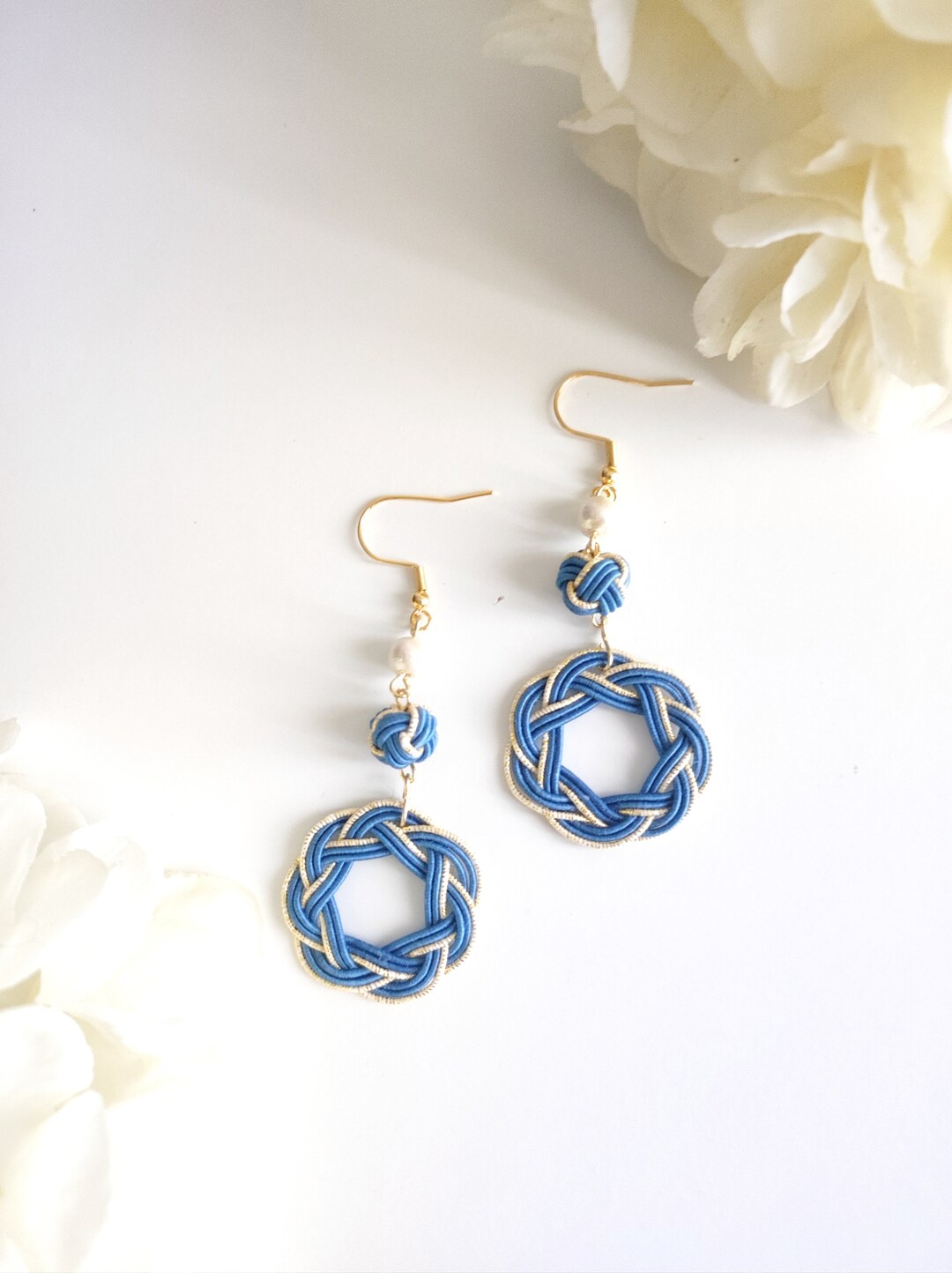 Traditional Japanese Paper Thread Earrings "mizuhiki" - Etsy