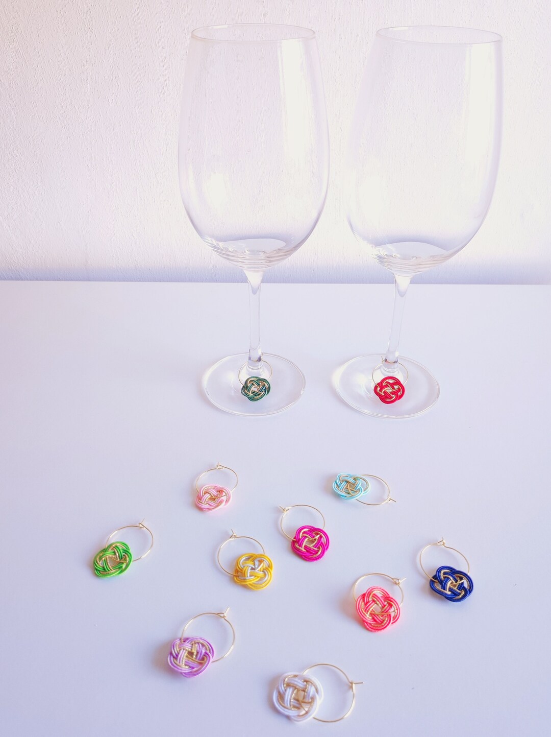 GLASS MARKERS With Traditional Japanese Paper Threads MIZUHIKI 6 Pieces ...