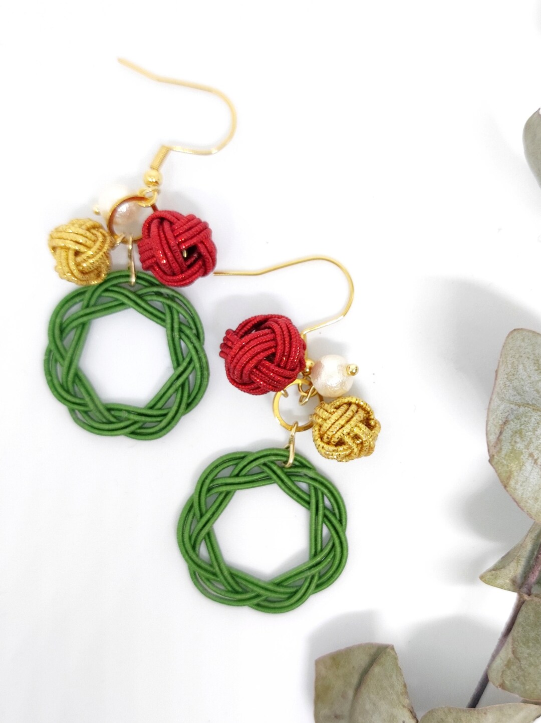 Earrings With Traditional Japanese Paper Threads mizuhiki - Etsy