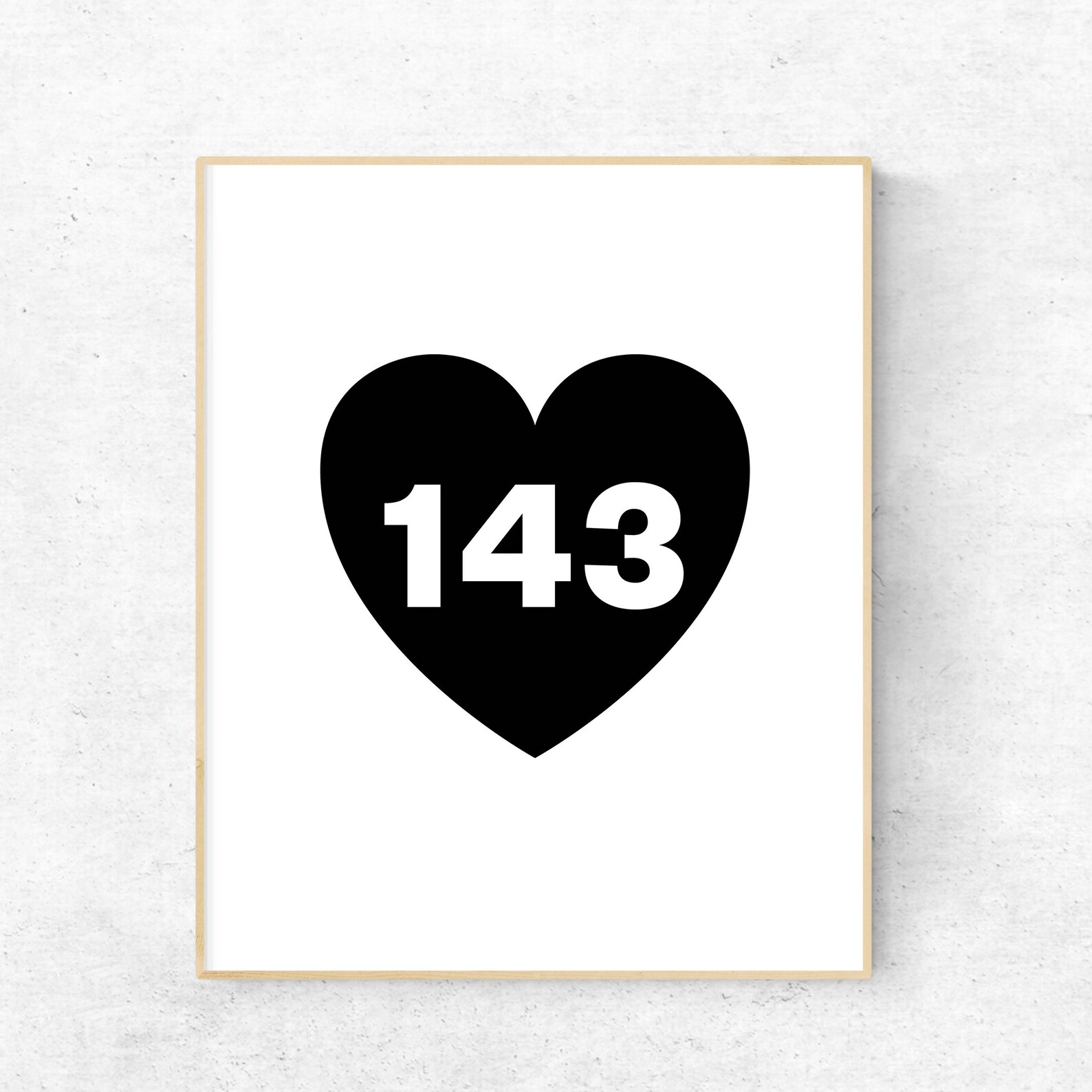 143 I Love You Printable Art Print,i Love You Digital Print, 8x10 Print, Instant Download, Black ...