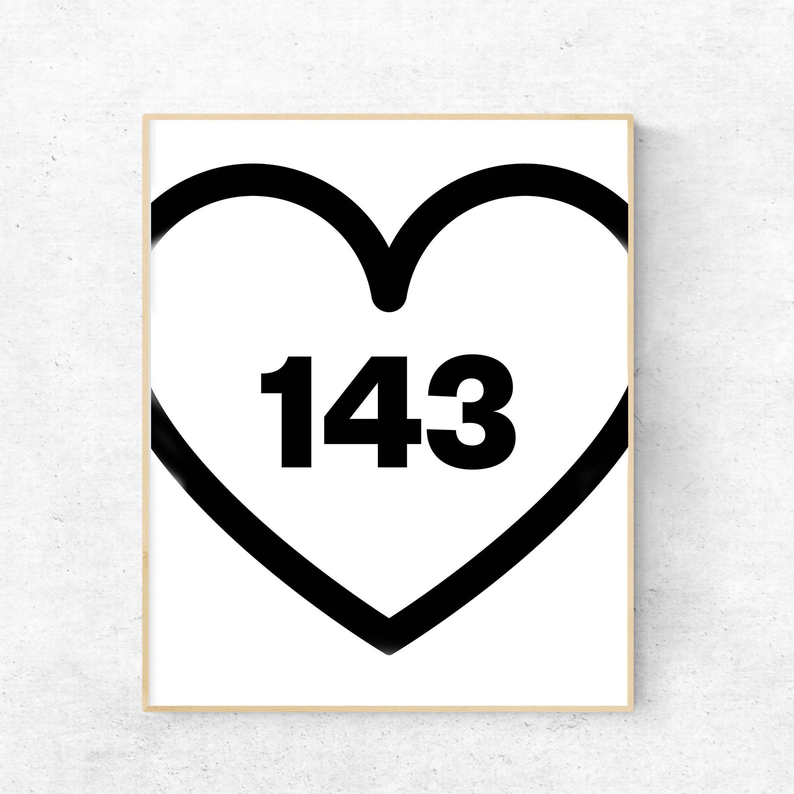 143 I Love You Printable Art Print 8x10 Print Instant - Etsy