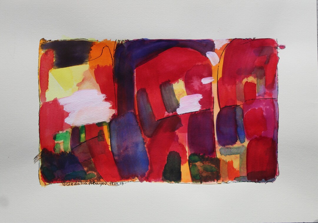 Abstract Red Painting Abstract Wall Art Red Wall Art Red Wall Decor ...