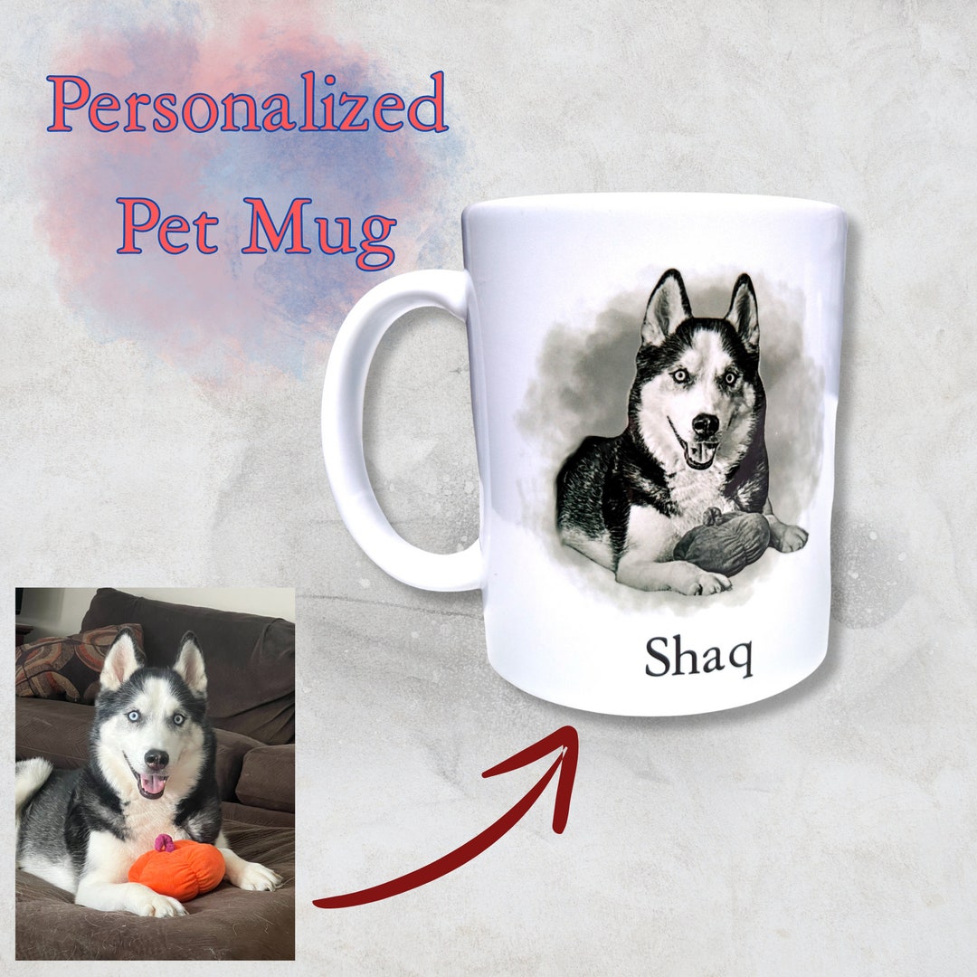 Personalized Pet Mug, Custom Pet Sketch Coffee Cup, Dog Portrait ...