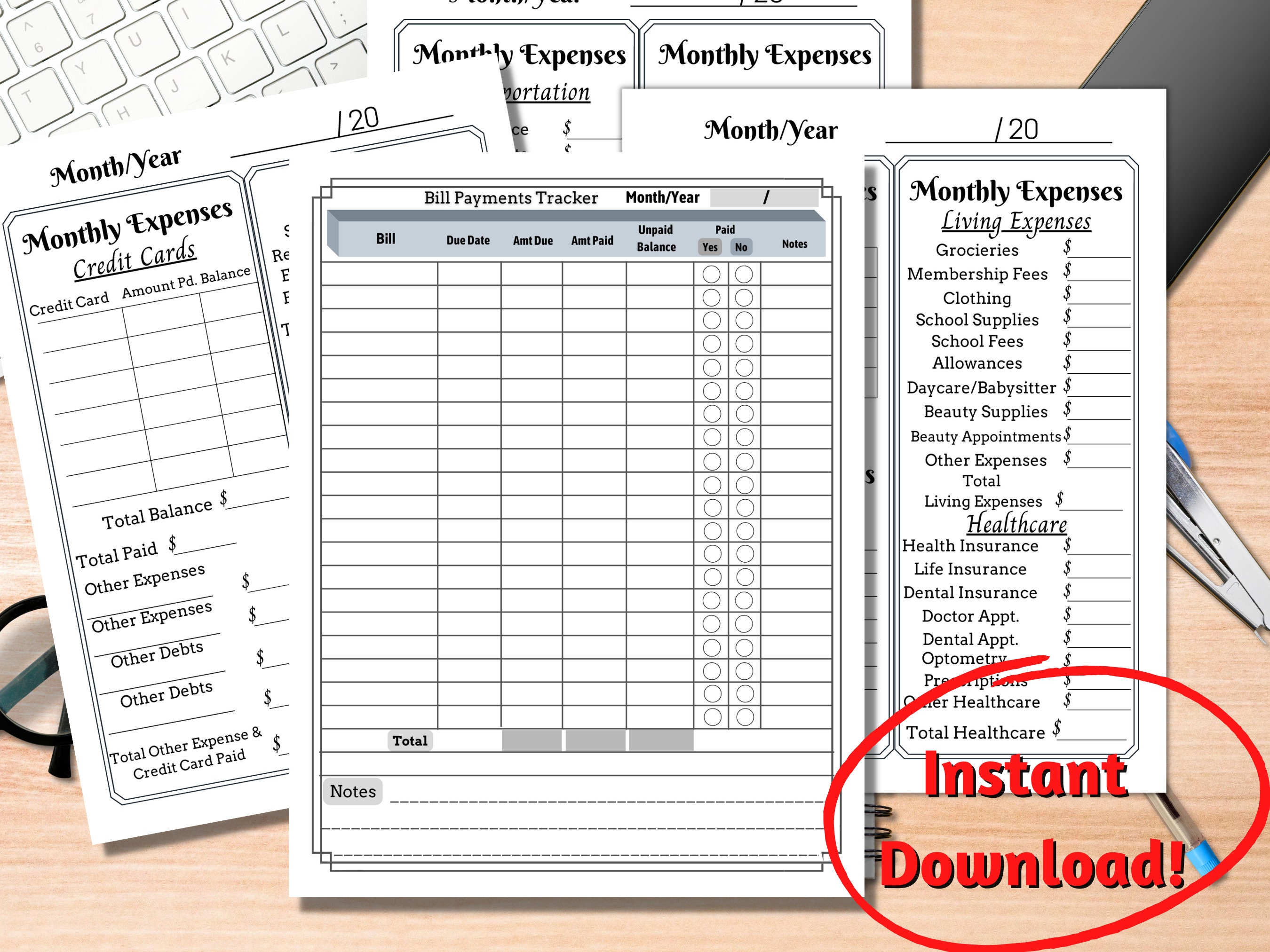 Monthly Budget Planner, Expense Tracker, Printable Budget Planner ...