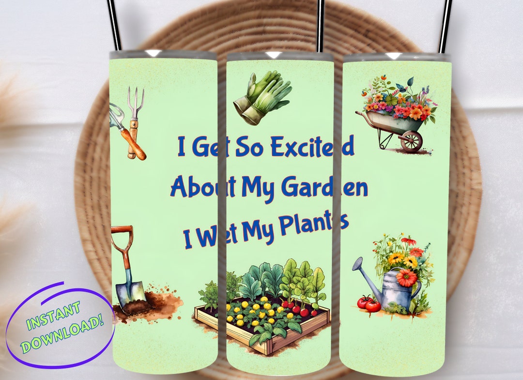 Fun Gardening Seamless Style Design 20 Oz Sublimation Straight Skinny