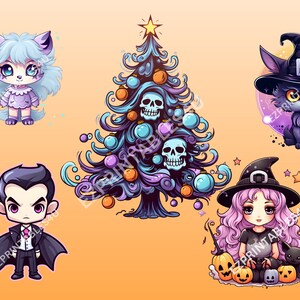 15 Pastel Halloween PNG Clipart Bundle, Cute and Creepy Goth Images ...