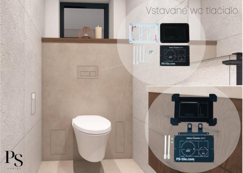 Hidden Magnetic Tile Mount Toilet Flush Plate, Universal Fit - Etsy UK