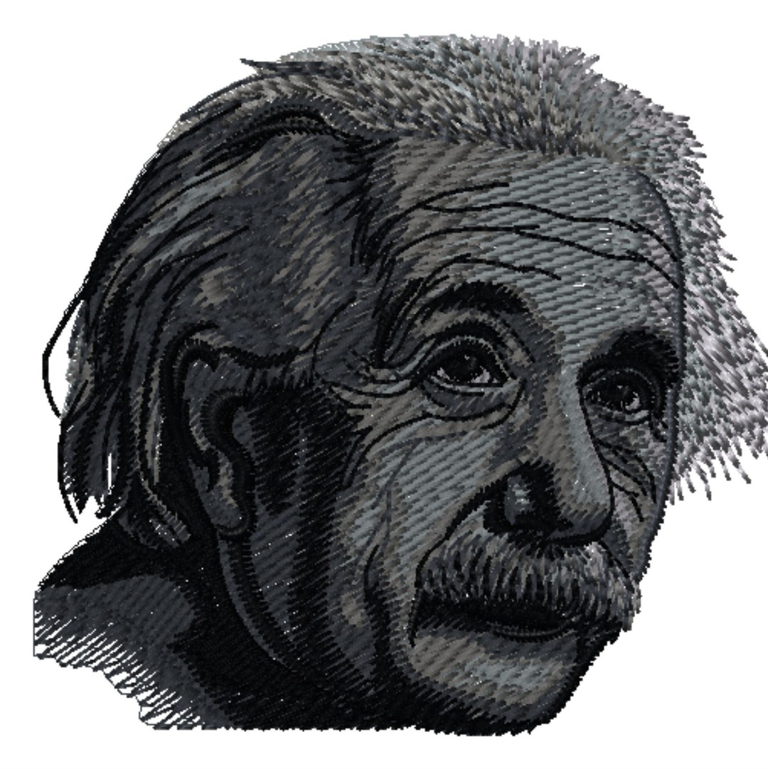 Albert Einstein Embroidery Digitizing File Digital File in 2 Versions ...