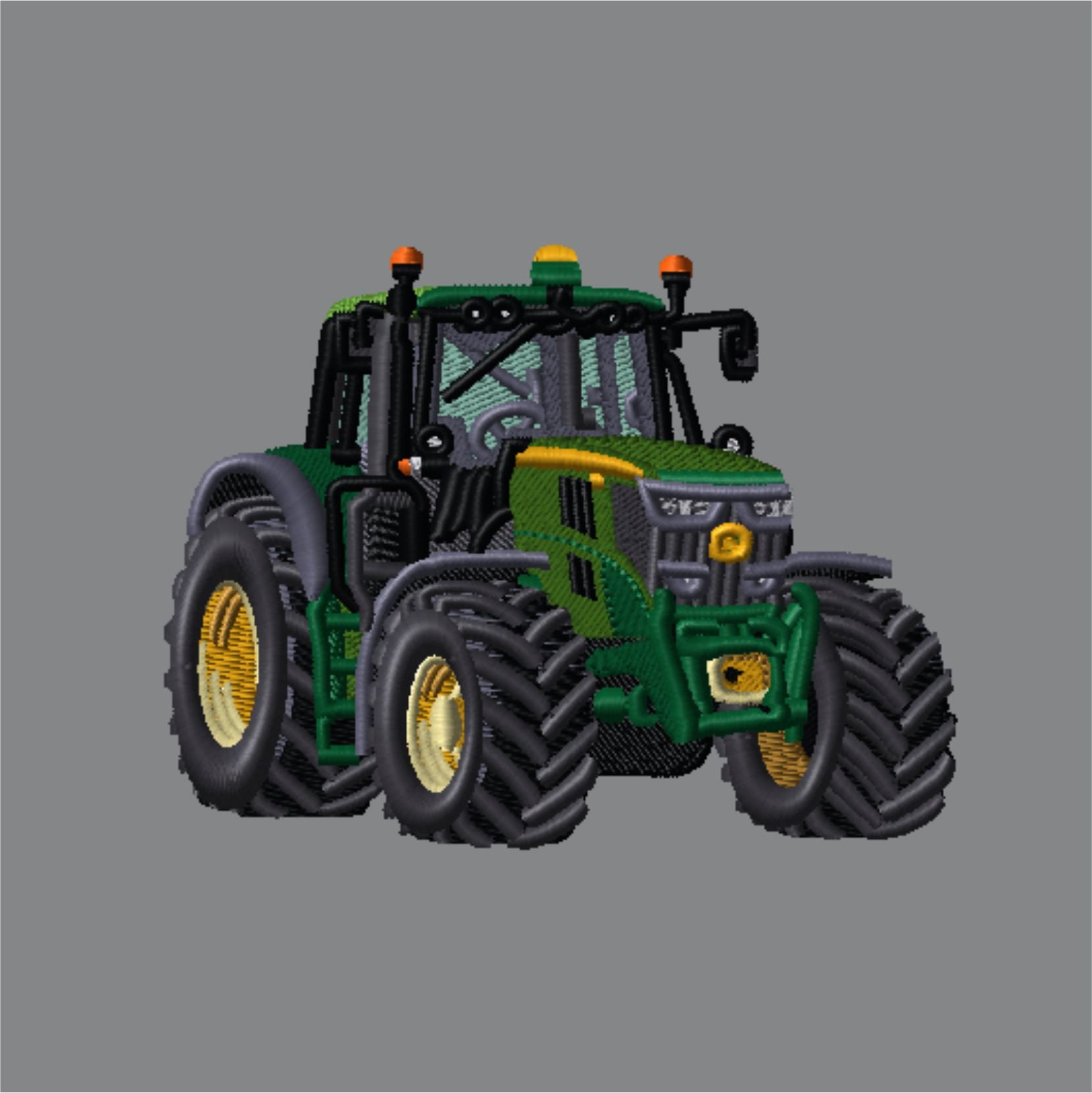 John Deere Tractor 4 Inches Wide, Tractor, Green Tractor, Digitizing ...
