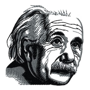 Albert Einstein Embroidery Digitizing File Digital File in 2 Versions ...
