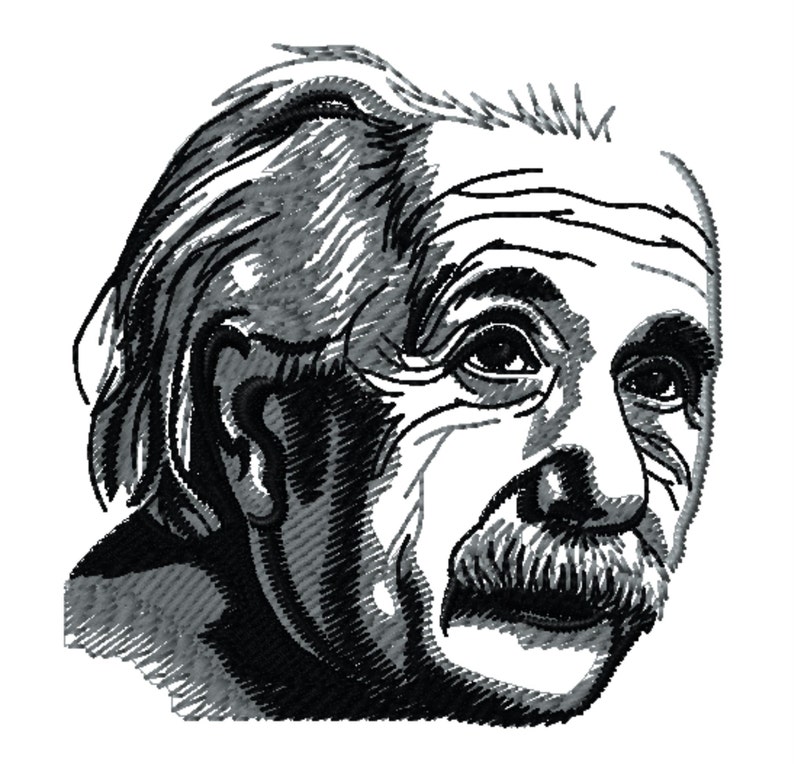 Albert Einstein Embroidery Digitizing File Digital File in 2 Versions ...