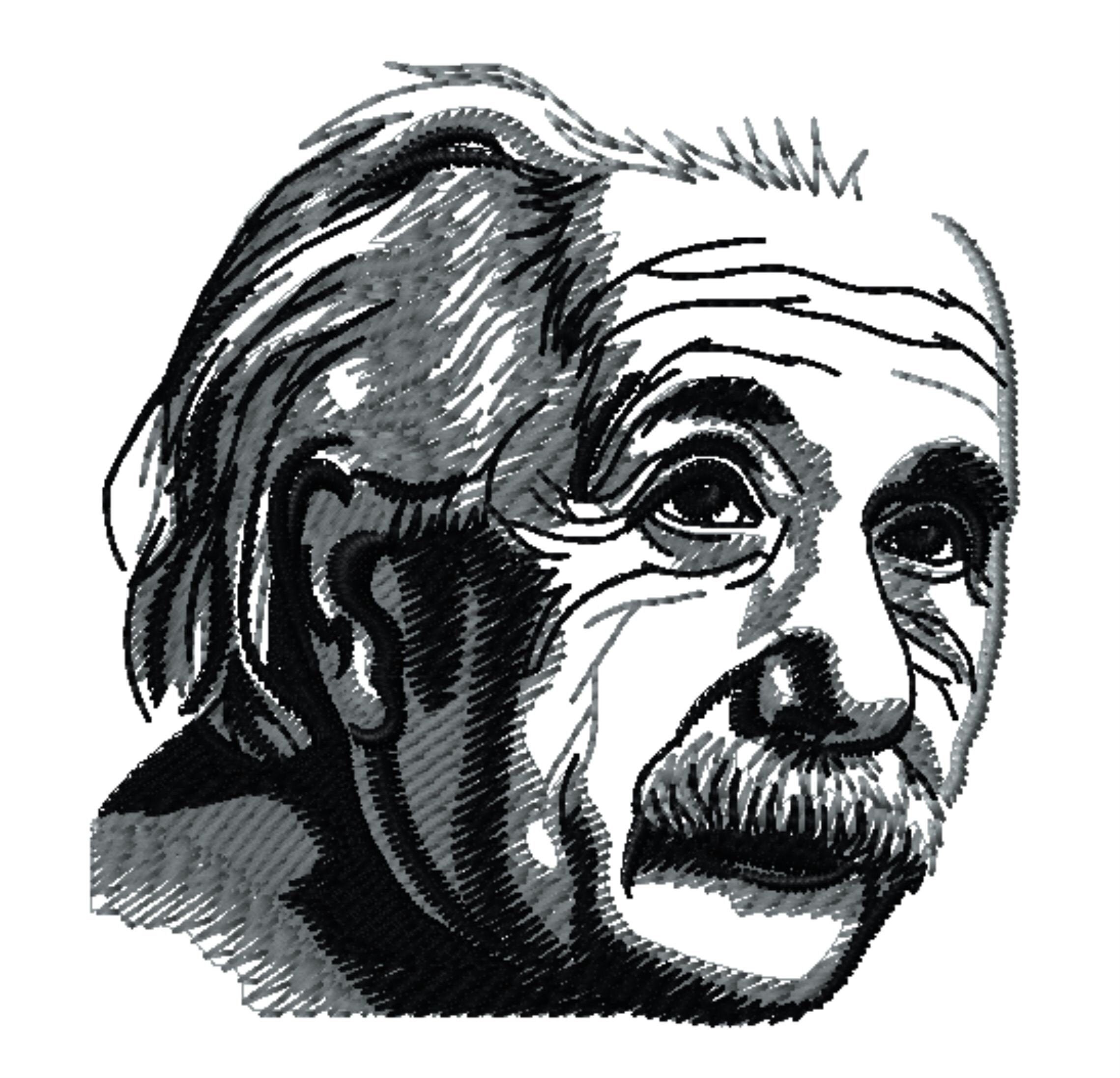 Albert Einstein Embroidery Digitizing File Digital File in 2 Versions ...