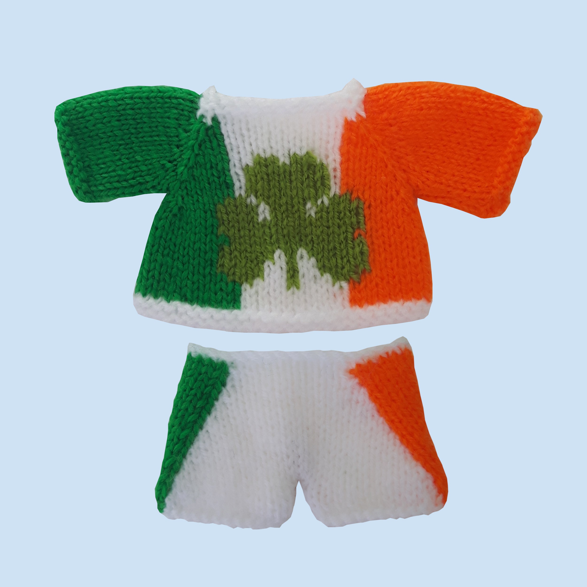 Toy Knitting Pattern for an Irish Dragon Boy Wearing an Irish Flag Top ...