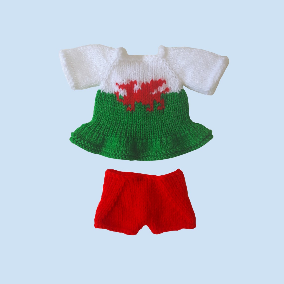Toy Knitting Pattern for a Welsh Dragon Girl Wearing a Flag of | Etsy UK