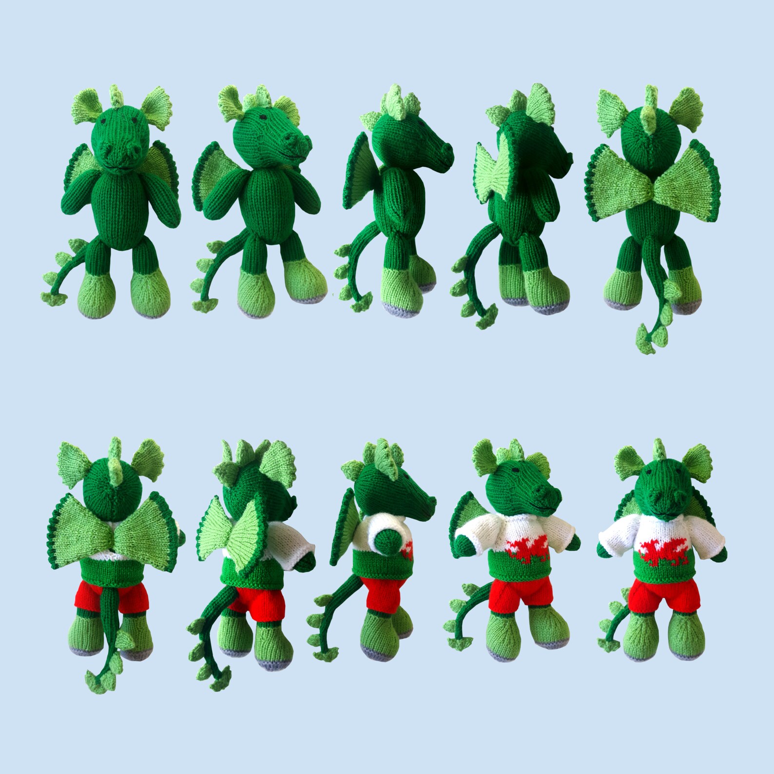 Toy Knitting Pattern for a Welsh Dragon Boy Wearing a Flag of - Etsy