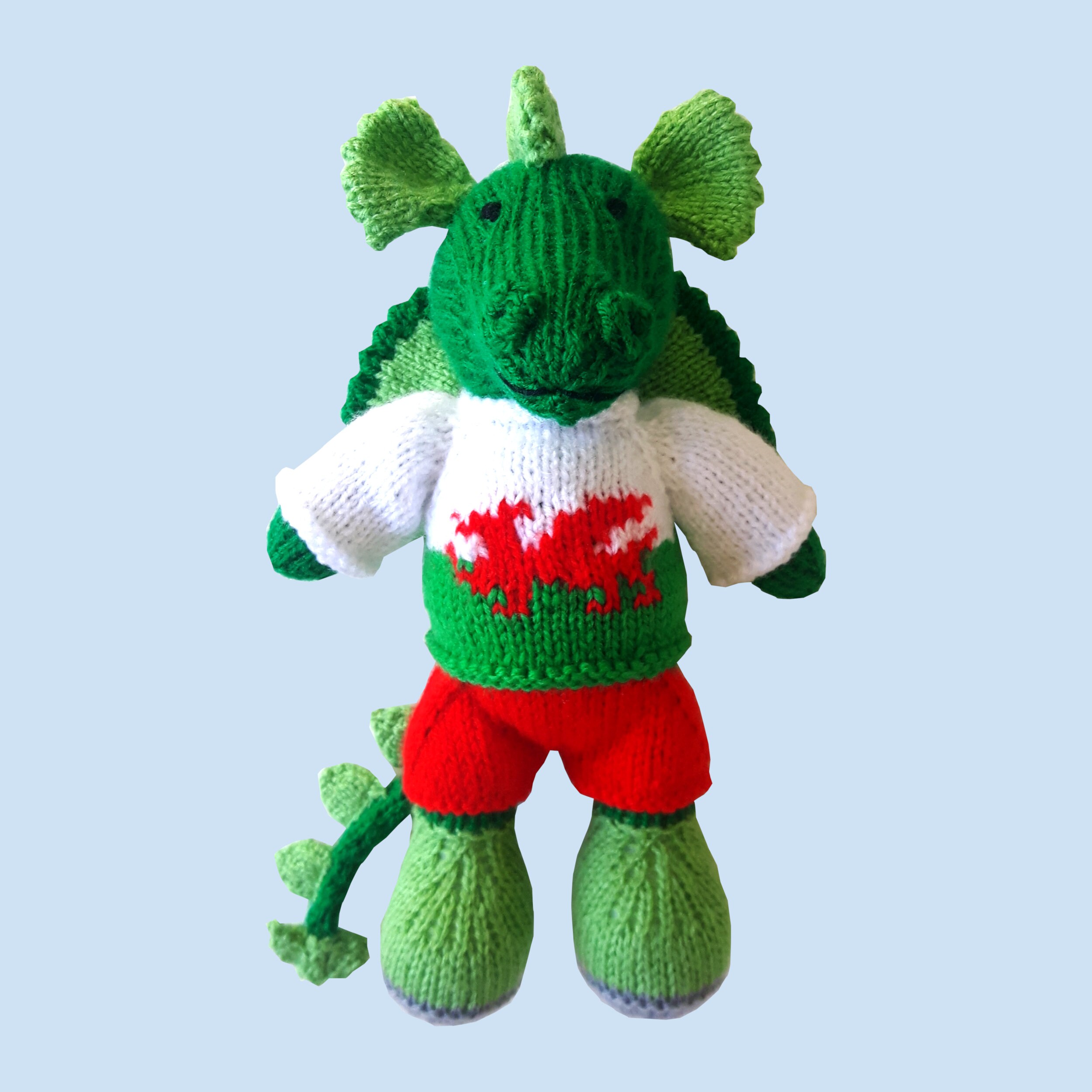 Toy Knitting Pattern for a Welsh Dragon Boy Wearing a Flag of - Etsy UK