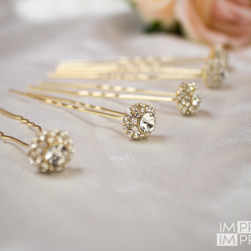 Set Of 6 Bridal Hair Pin Wedding Hair Accessory Diamond Etsy