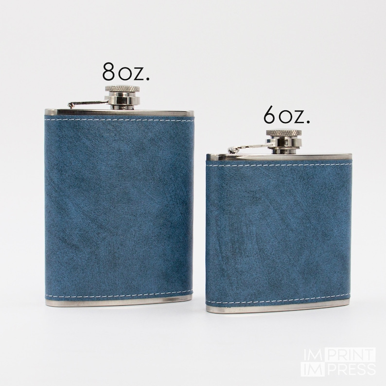 Laser Engraved Flask Faux Leather Flask Engraved Mens - Etsy