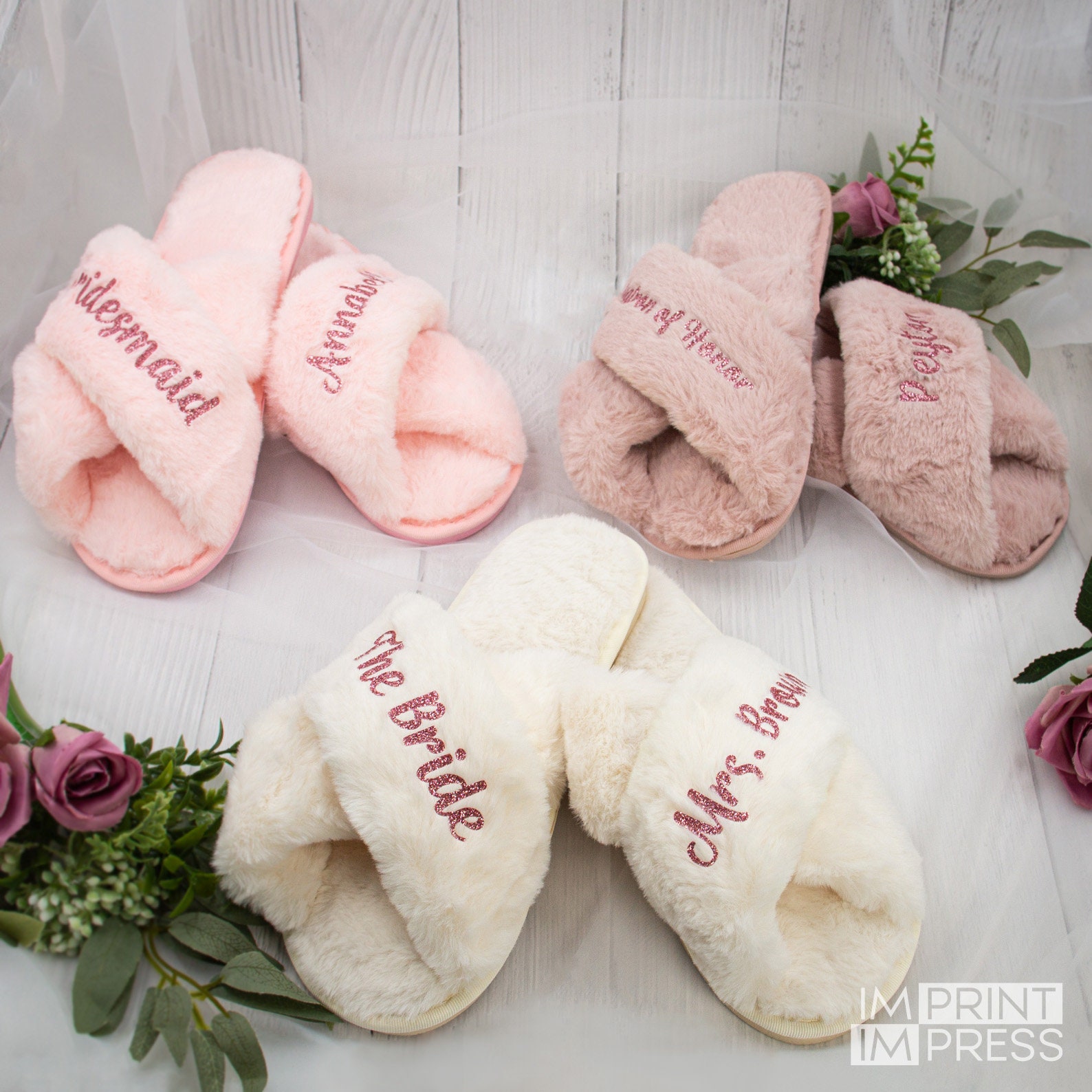 Custom Bride Slippers Bridesmaid Gift Bachelorette Party - Etsy