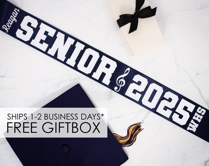Music Senior Sash Band Senior Sash Chorus Senior Sash Customize Colors ...