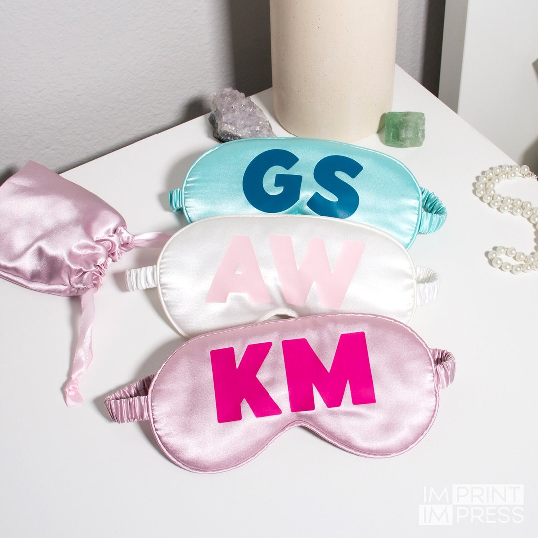 Custom Initials Eye Mask | Personalized Travel Sleep Mask | Custom ...