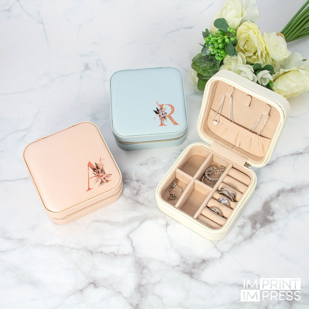 Custom Flower Initial Jewelry Box | Personalized Flower Jewelry ...