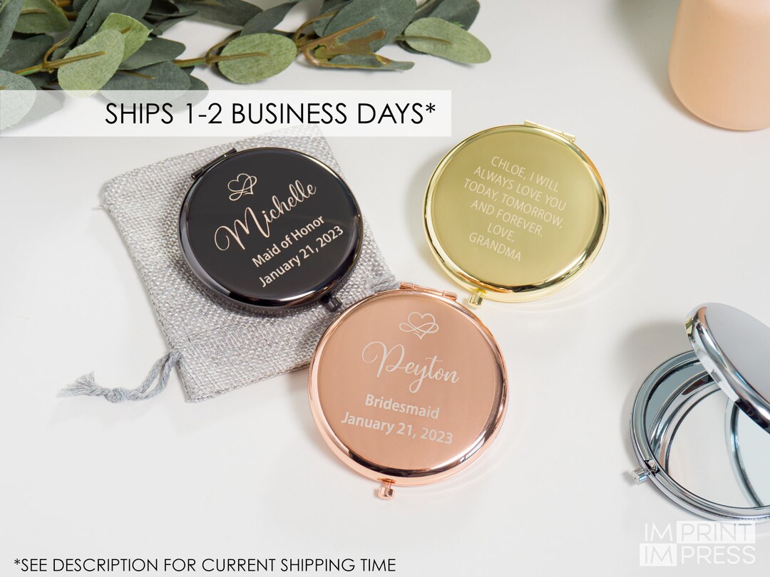 Personalized Compact Mirror Bridal Party Mirrors Custom T For Her