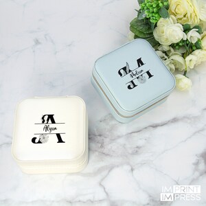 Custom Monogram Jewelry Box | Personalized Flower Initials Jewelry ...