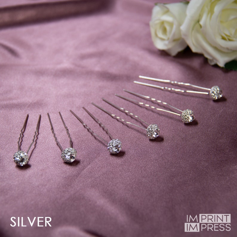Set Of 6 Bridal Hair Pin Wedding Hair Accessory Diamond Etsy