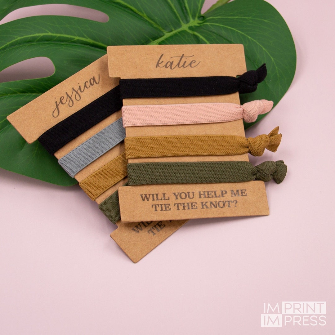 Custom Hair Tie Card | Tie the Knot Card | Bridesmaid Proposal Gift ...