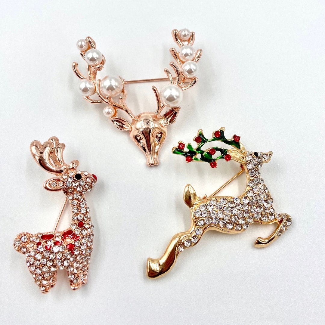 Christmas Rhinestone Safety Pin - Etsy
