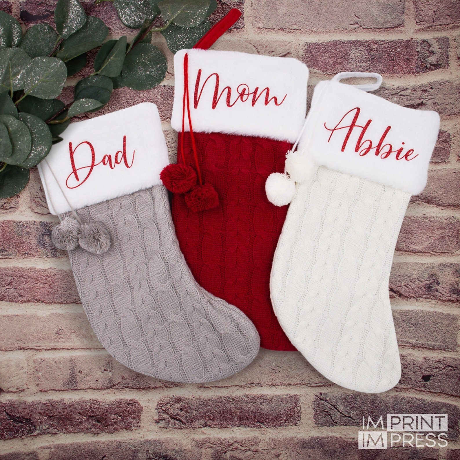 Personalized Christmas Stocking Custom Christmas Stocking Cable Knit ...