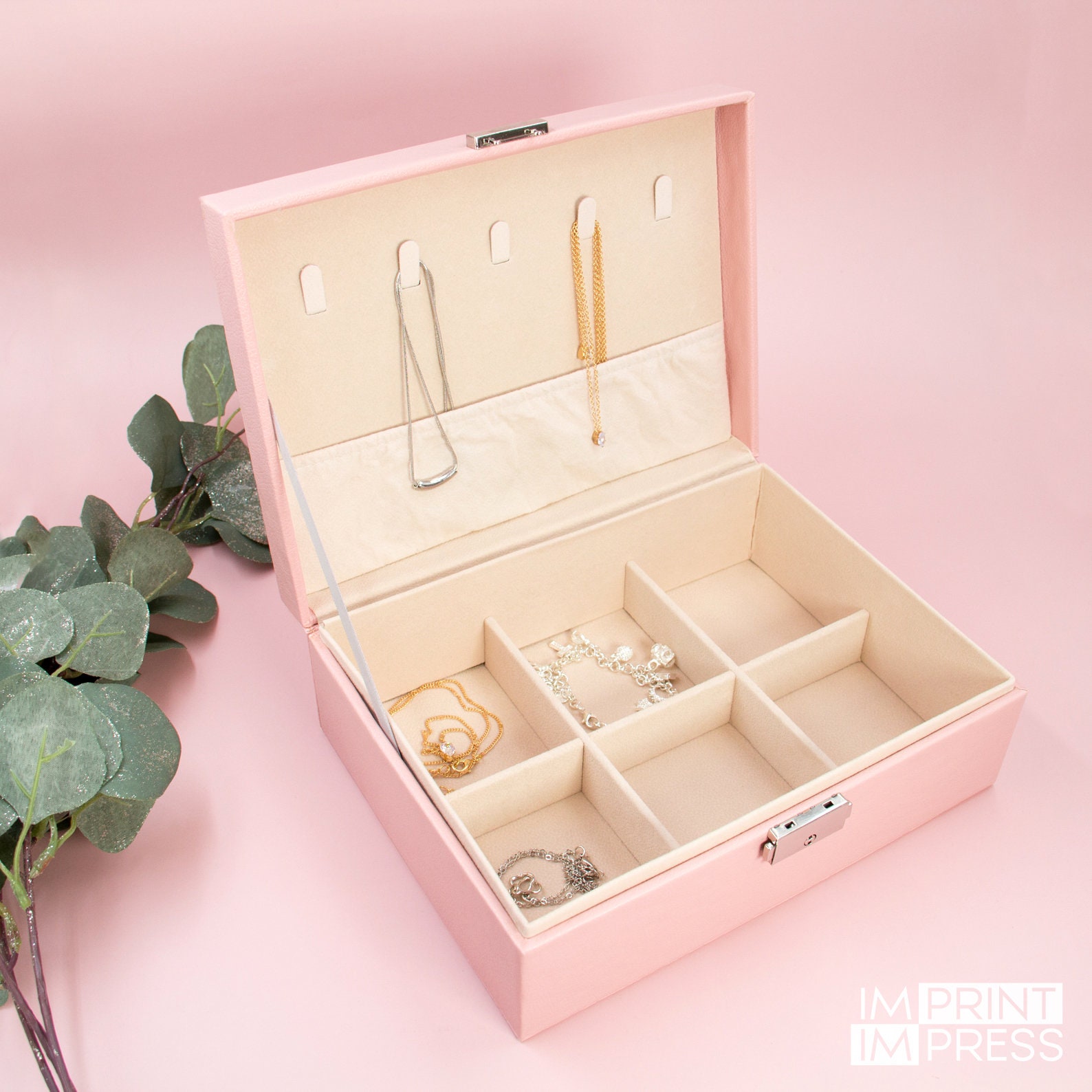 Custom Two Layer Jewelry Box | Large Personalized Jewelry Organizer ...