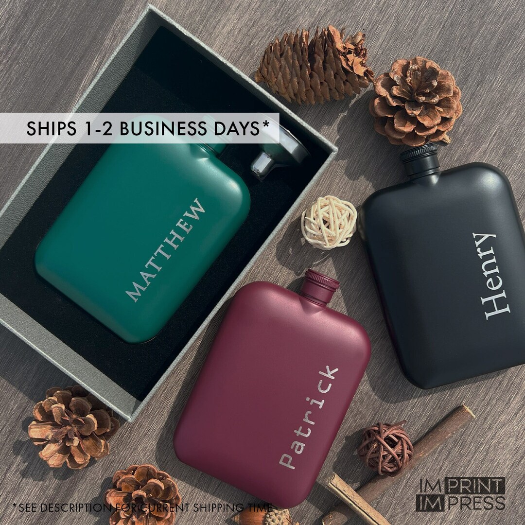 Custom Engraved Men Flask Gift for Him Laser Engraved Hip Flask ...
