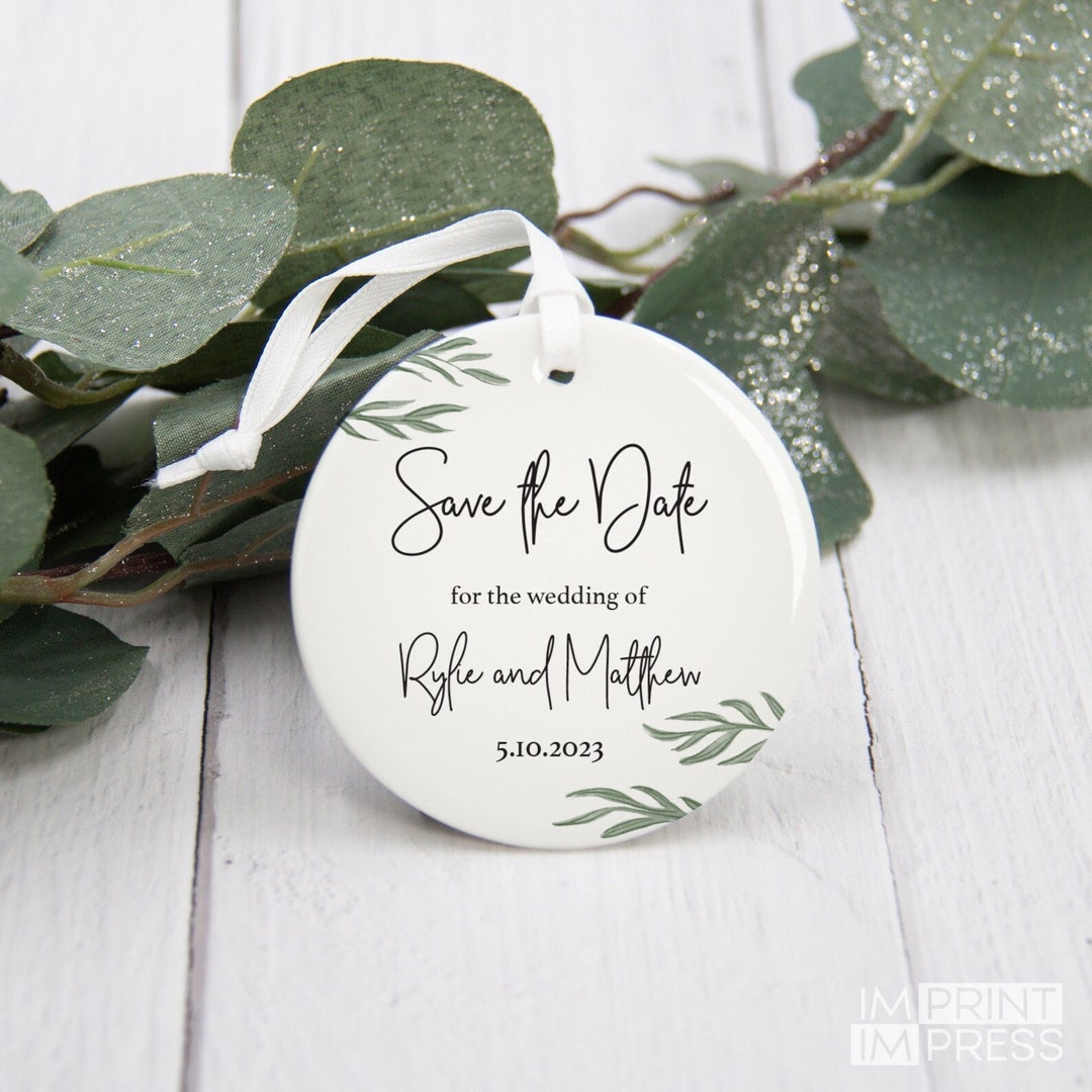 Save the Date Ornament | Custom Engagement Ornament | Custom Wedding ...