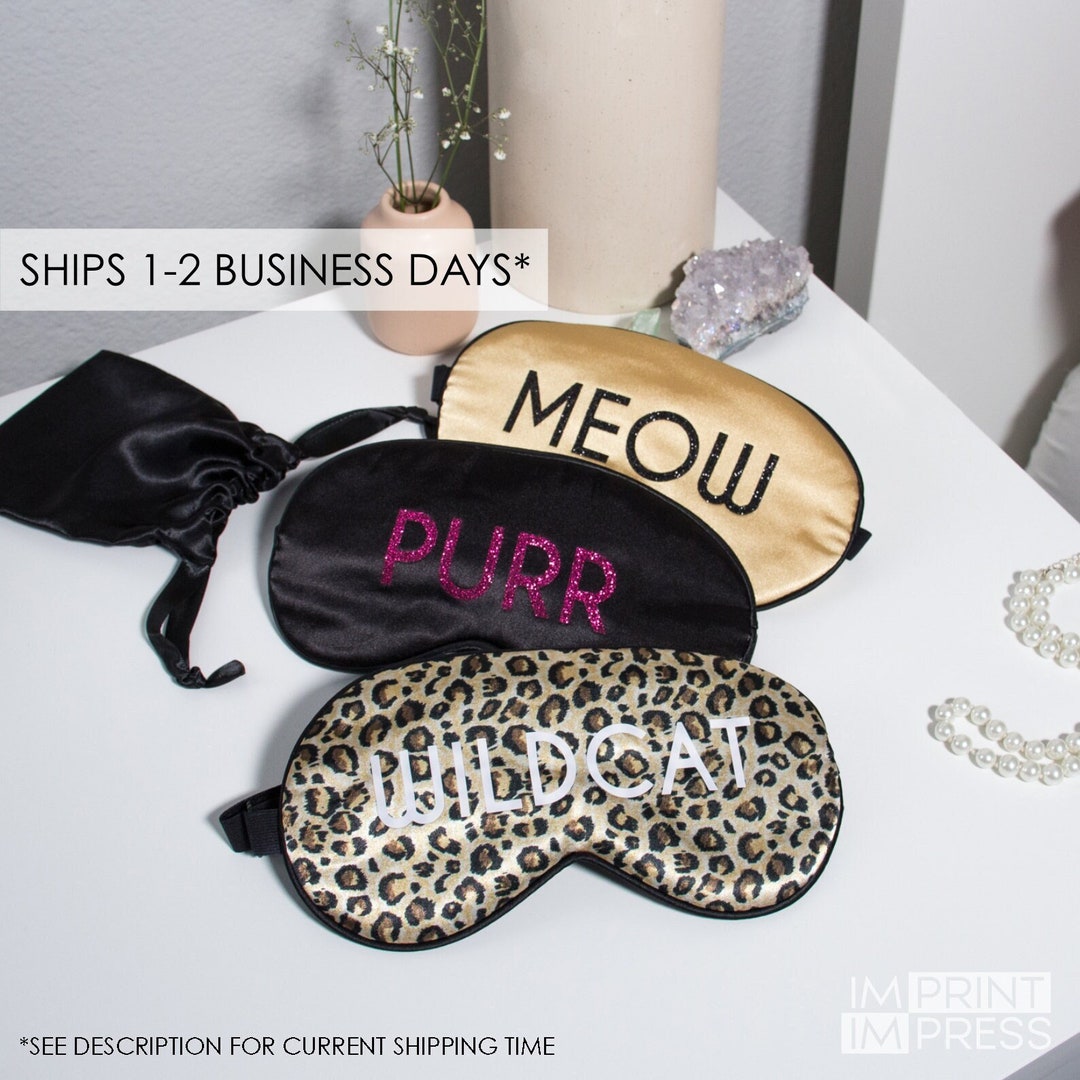 Custom Eye Mask Custom Satin Eye Mask Custom Text Mask Sleepover Gift ...