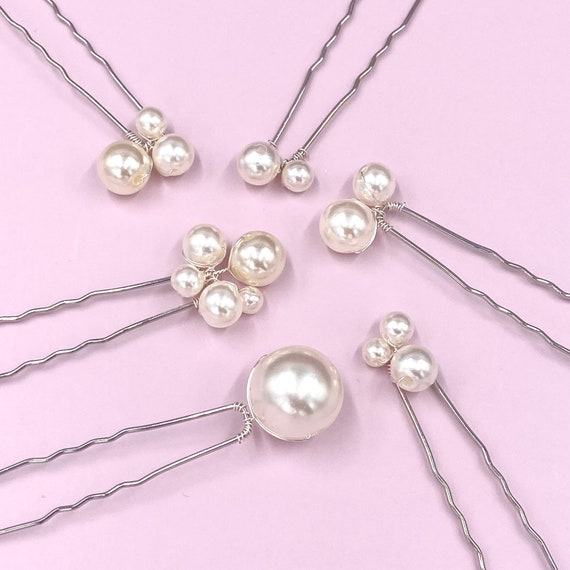 Set of 6 Bridal Hair Pin Wedding Hair Accessory Pearl Pin | Etsy