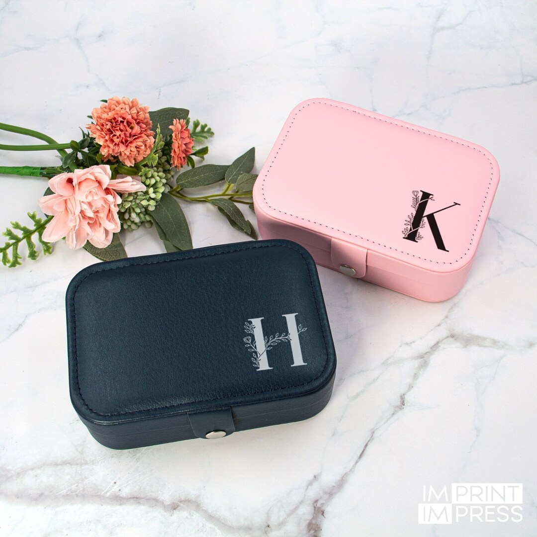 Custom Flower Initial Jewelry Box | Personalized Jewelry Organizer ...