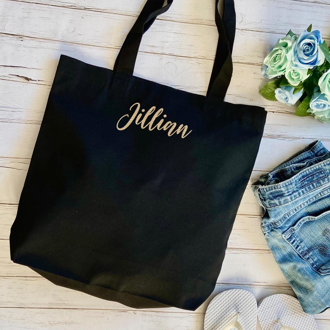 Custom Large Tote Bag | Personalized Teacher Tote Bag | Bridal Party ...