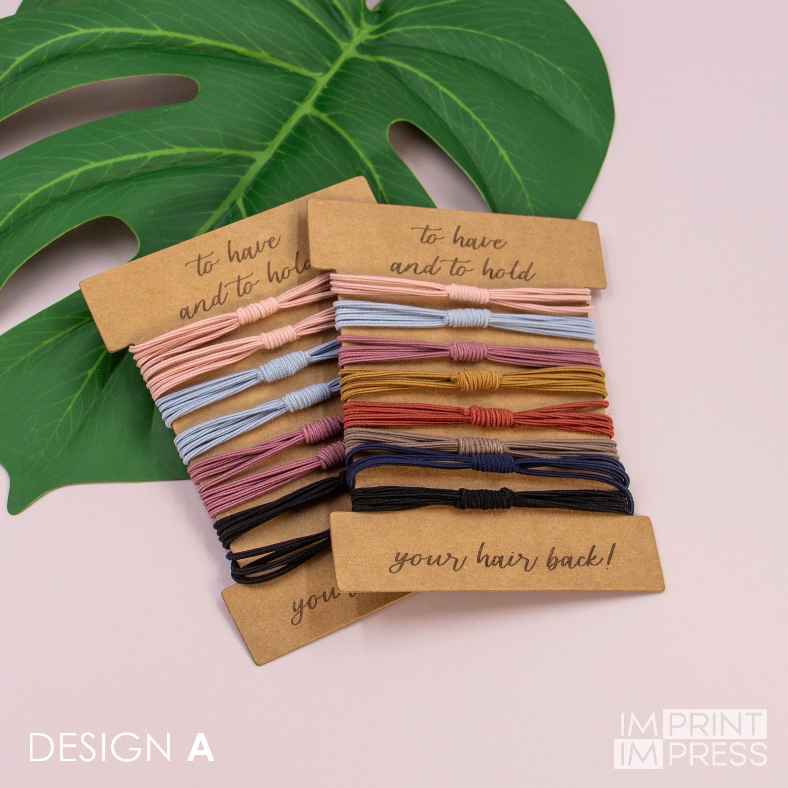 Tie the Knot Card Set of 8 Custom Hair Tie Card Bridesmaid - Etsy