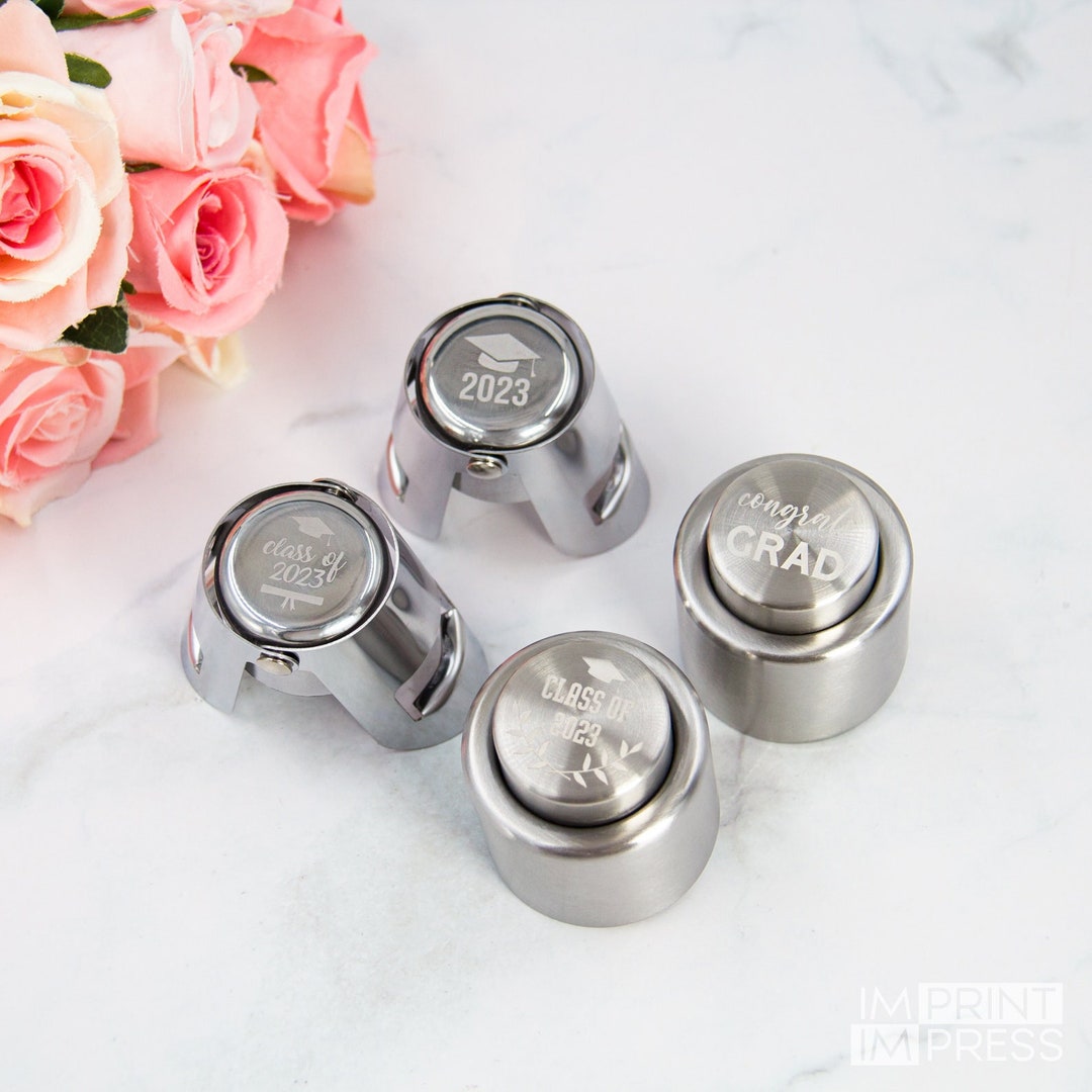 Engraved Champagne Stopper | College Graduation Party Gift | Stainless ...