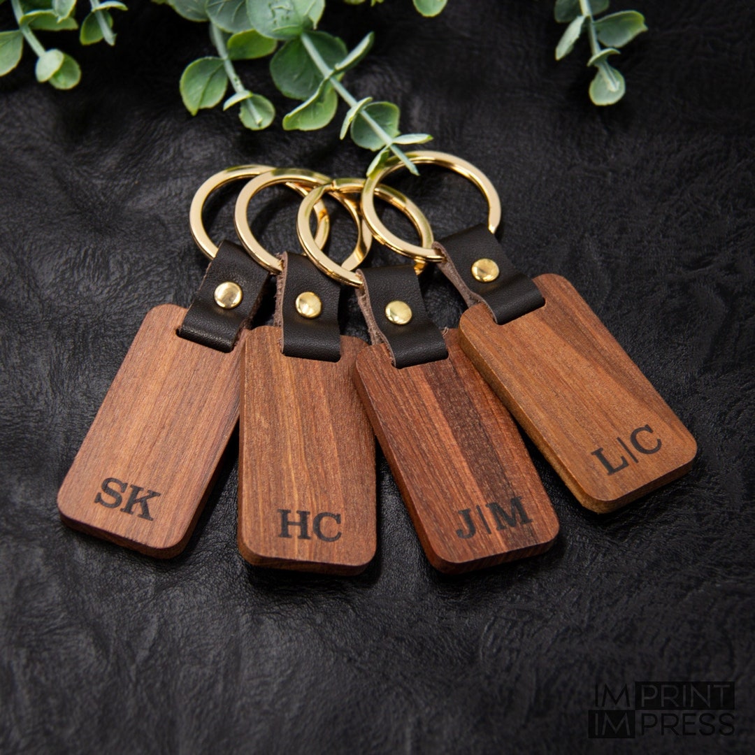 Custom Engraved Wood Key Chain | Gift for Him | Personalized Keychain ...