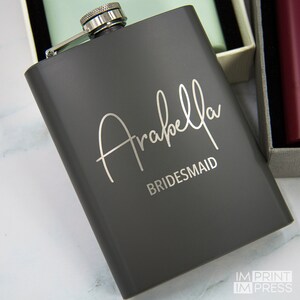 Custom Bridesmaid Flask | Personalized Laser Engraved Flask | the Bride ...