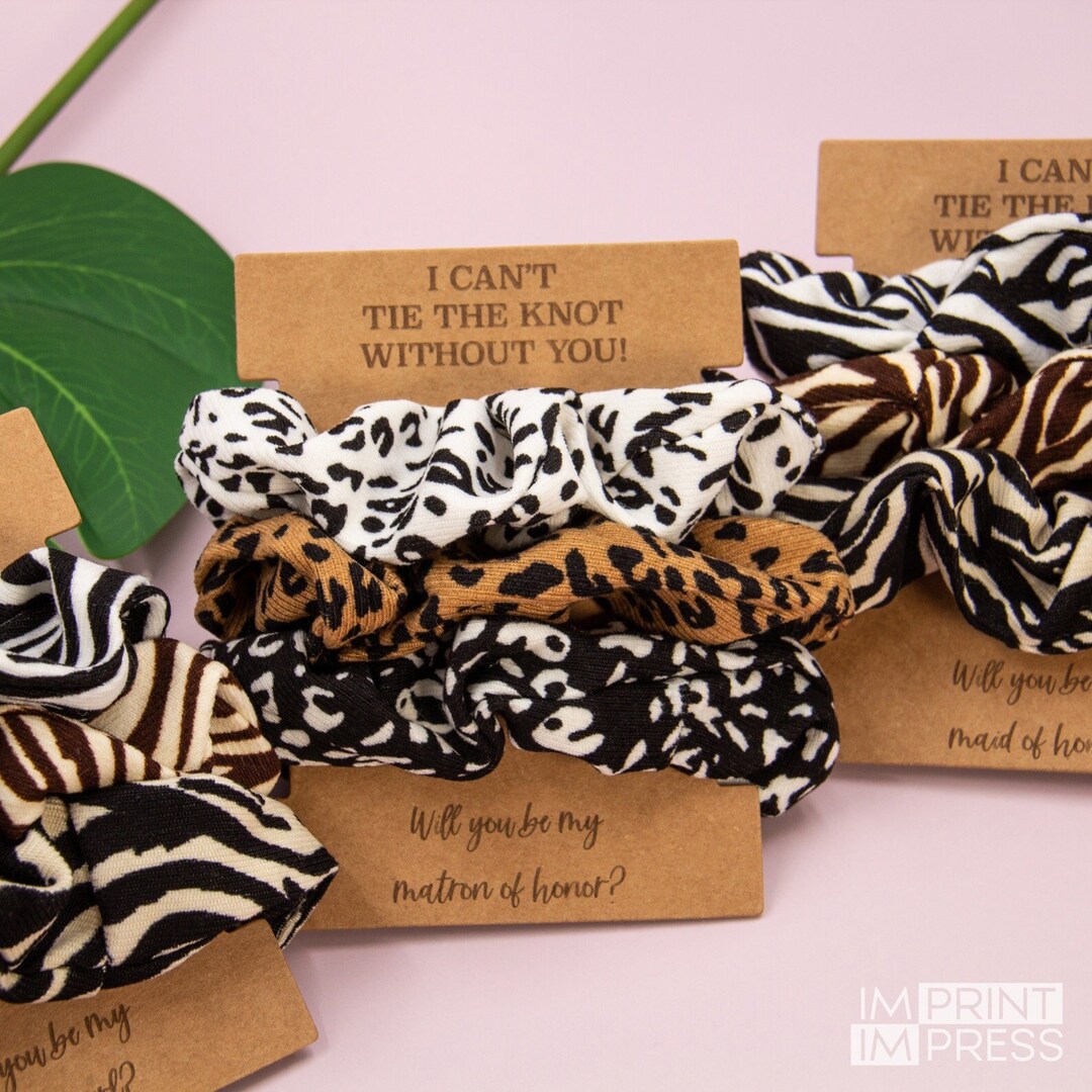 Custom Hair Tie Card | Animal Print Scrunchies | Tie the Knot Card ...