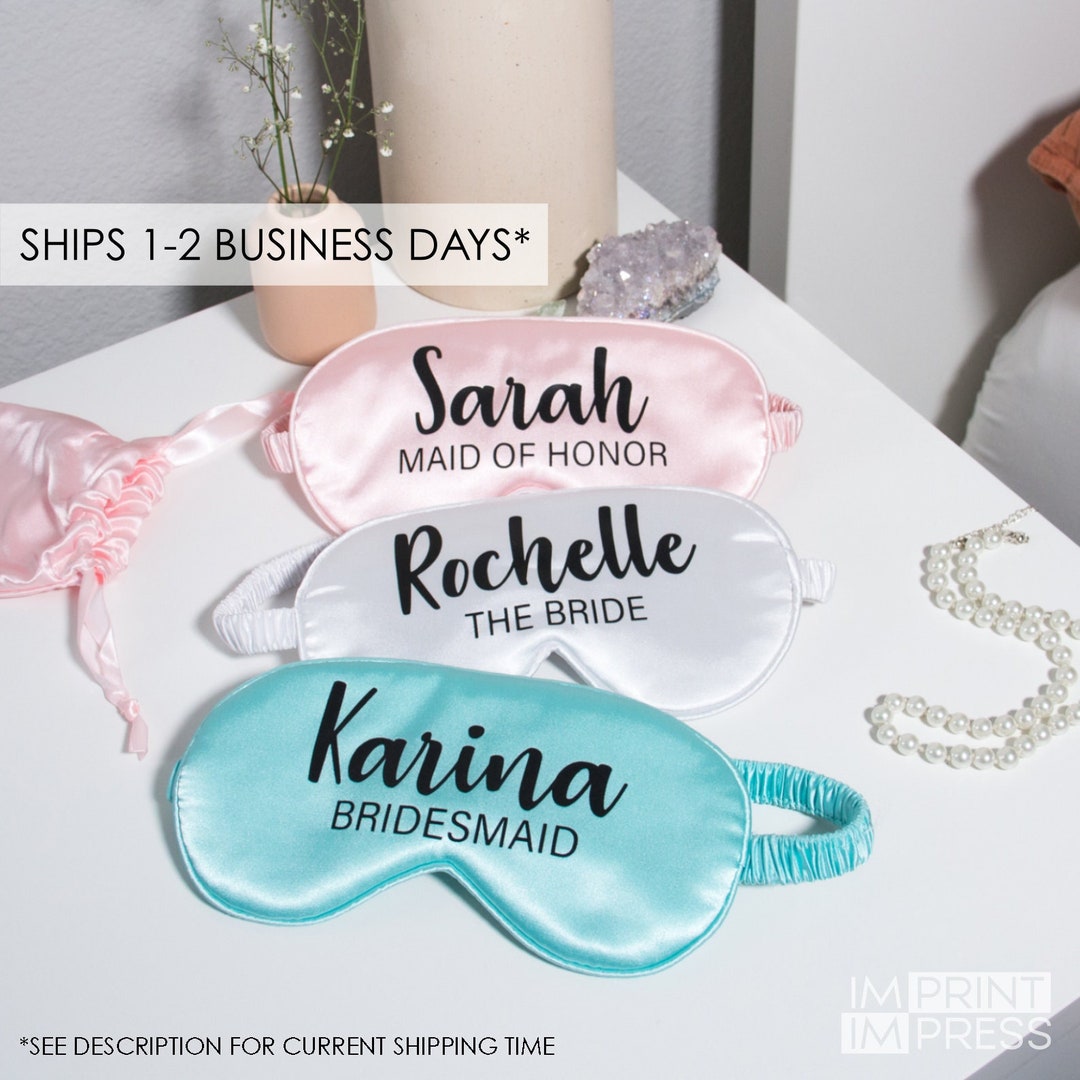 Custom Eye Mask Bridal Party Sleeping Mask Personalized Sleep Mask ...