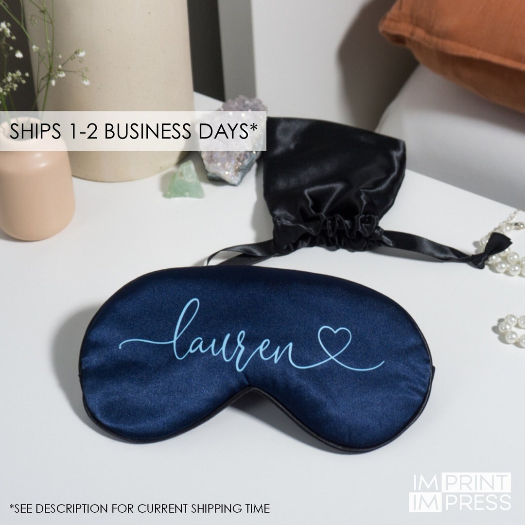Custom Eye Mask With Heart Personalized Sleep Mask Custom Satin Eye ...