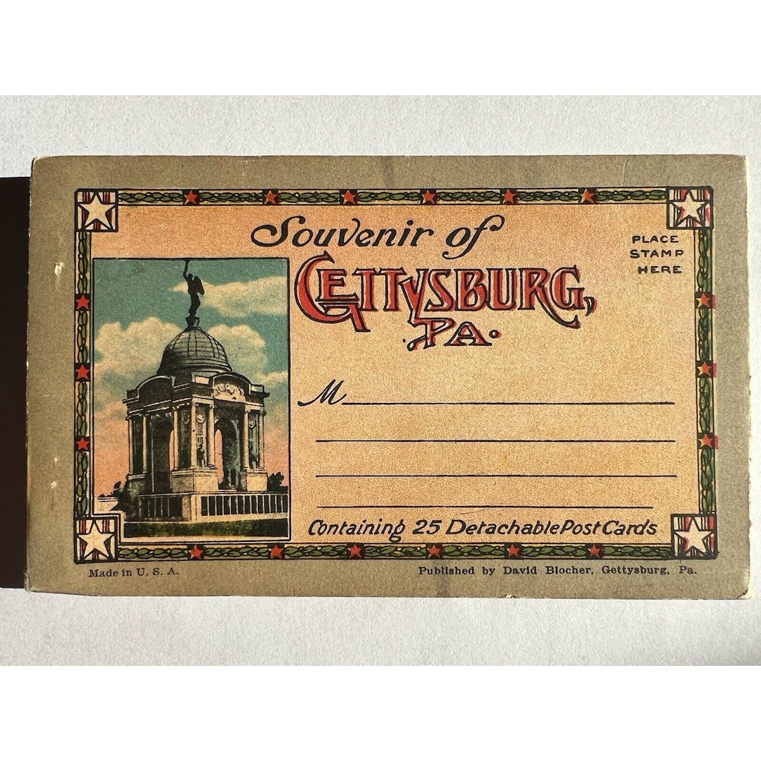 Souvenir of Gettysburg Pennsylvania PA Postcard Souvenir Folder - Etsy