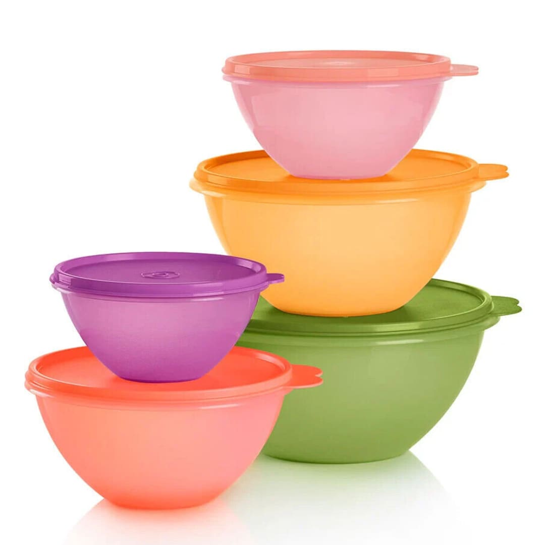 Tupperware Classic Wonderlier Bowl 5 Pc Set W/air&liquid Tight Seals ...