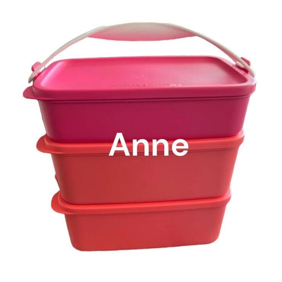 Tupperware Click to Go Stackable Pack N Carry Lunch W/ Carrier - Etsy