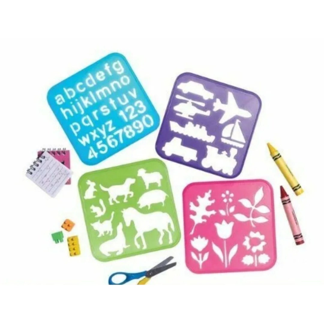 Tupperware Art Craft Stencils Tracers Alphabet,transportation,animals ...